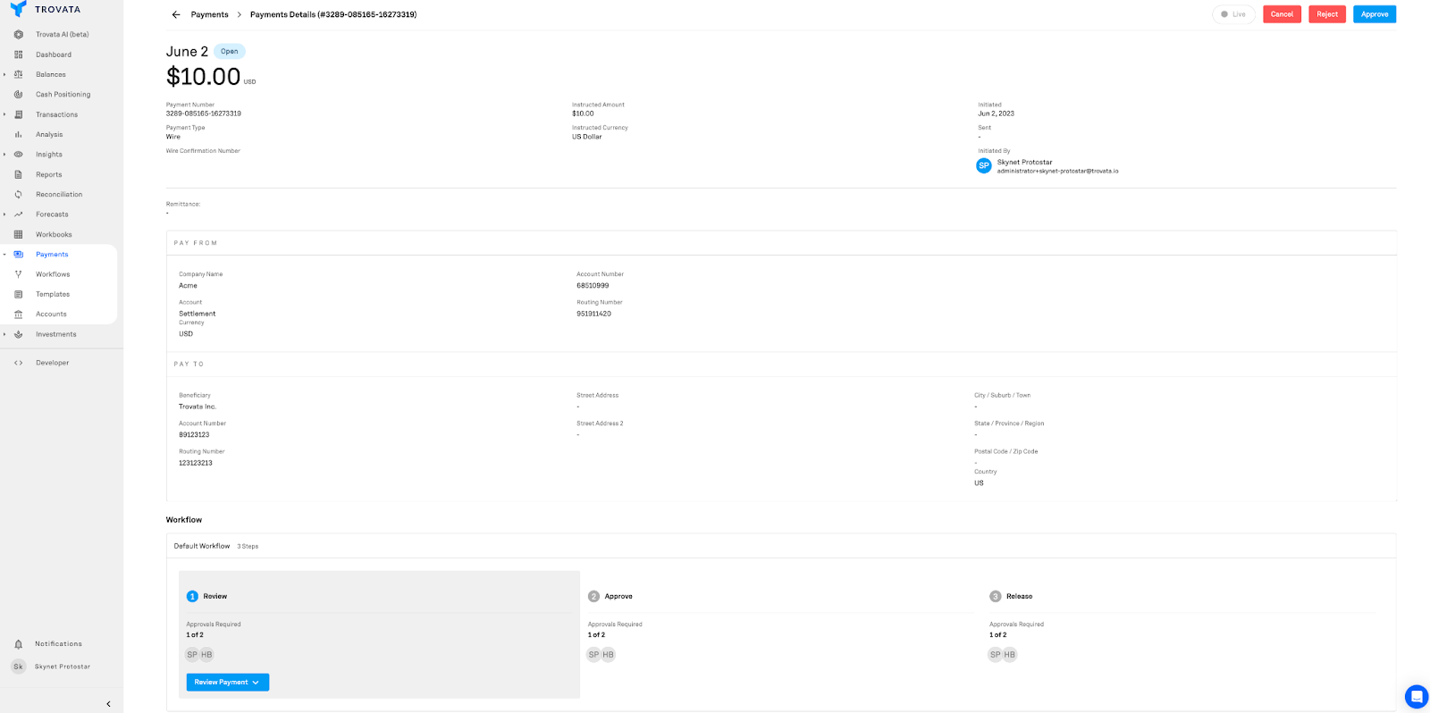 Quick Start Guide to Trovata Payments - RTP, Bulk, and More